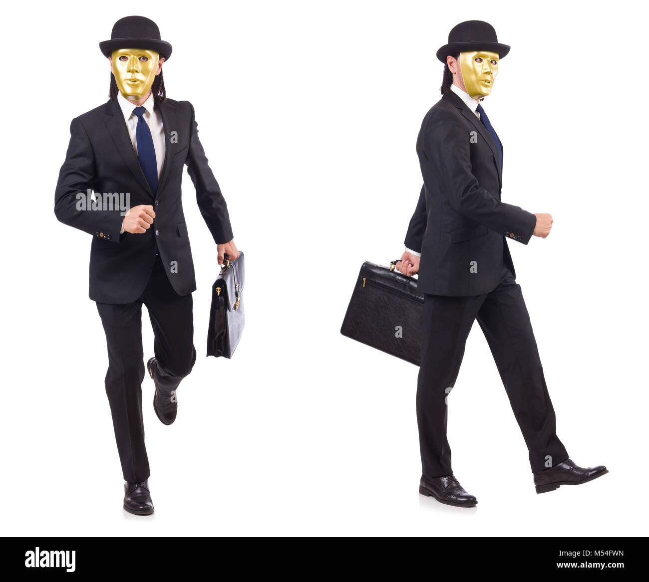 Man with mask isolated on white Stock Photo - Alamy