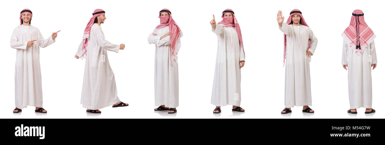 Arab man isolated on white background Stock Photo - Alamy