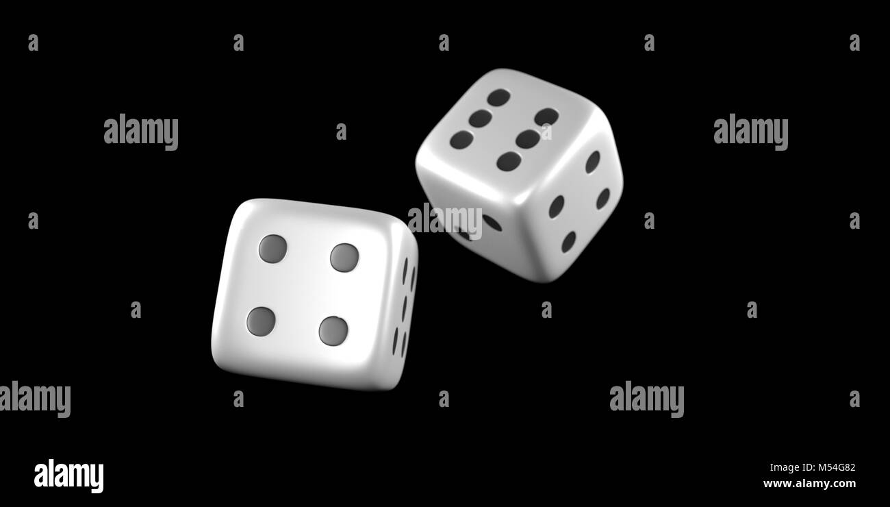 Close up of dice mid throw on a black background Stock Photo - Alamy