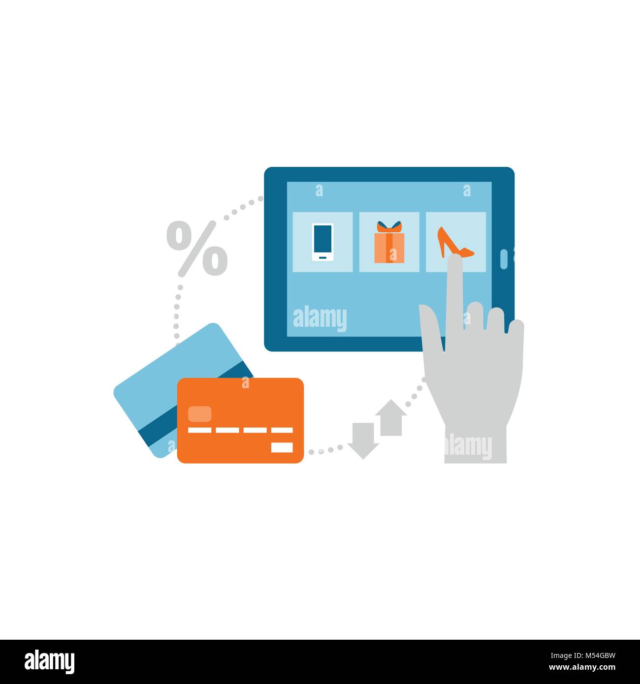 Tablet payment Stock Vector Images - Alamy