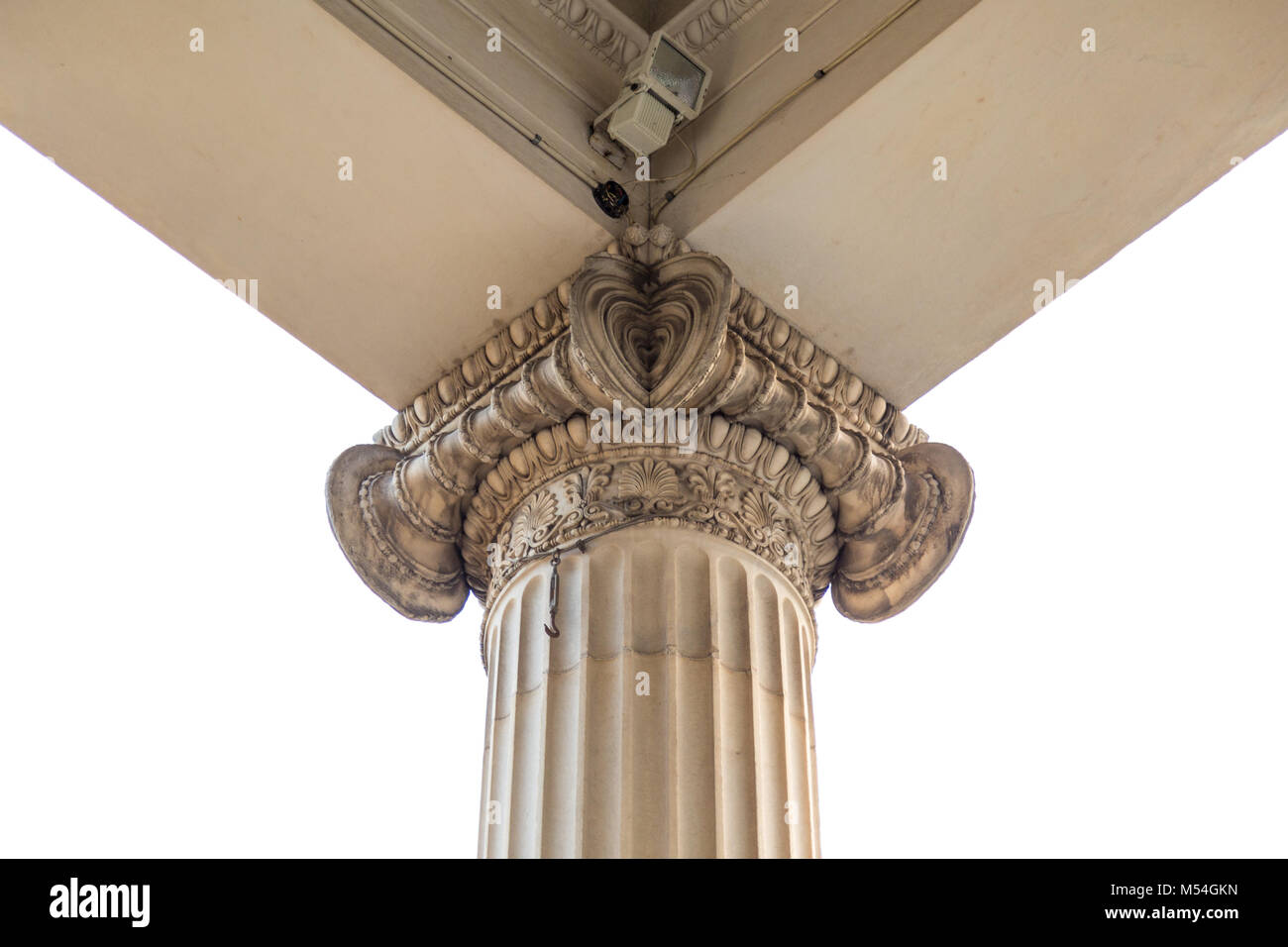 Close-up shot of a line of Greek-style columns Stock Photo - Alamy