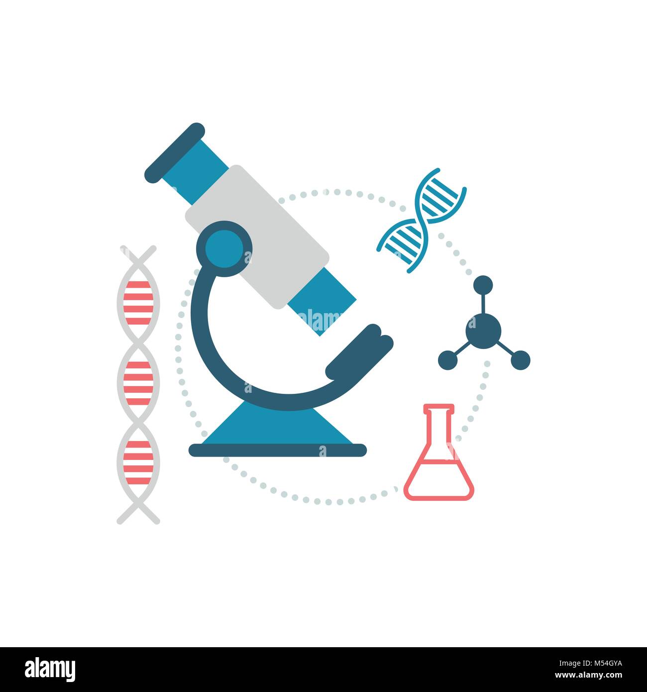 Microscope and medical icons: science and medical research concept ...