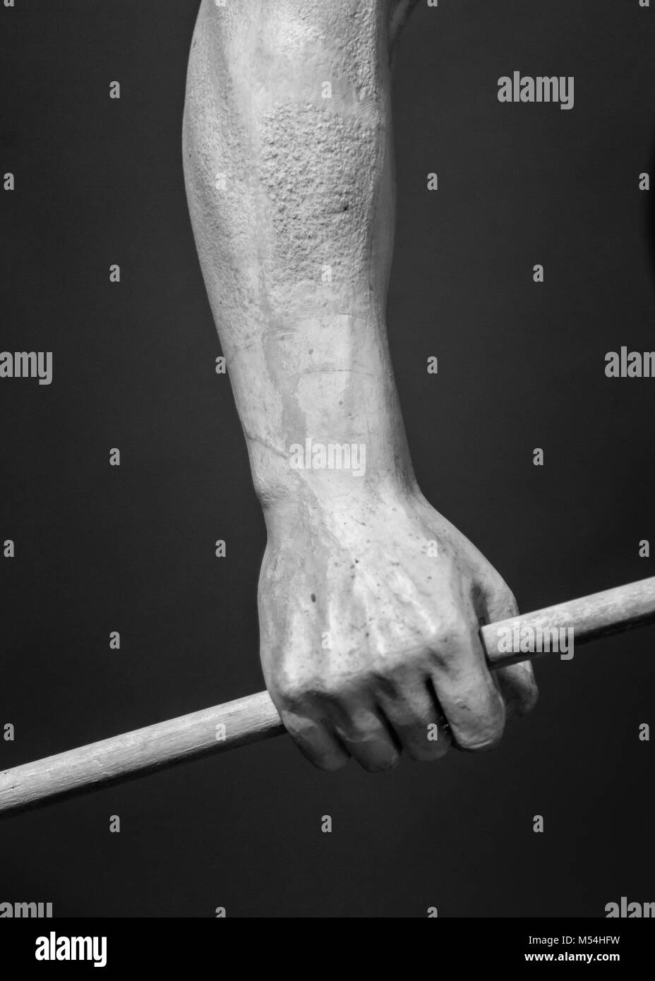 Hand with spear stone statue detail of human hand Stock Photo - Alamy