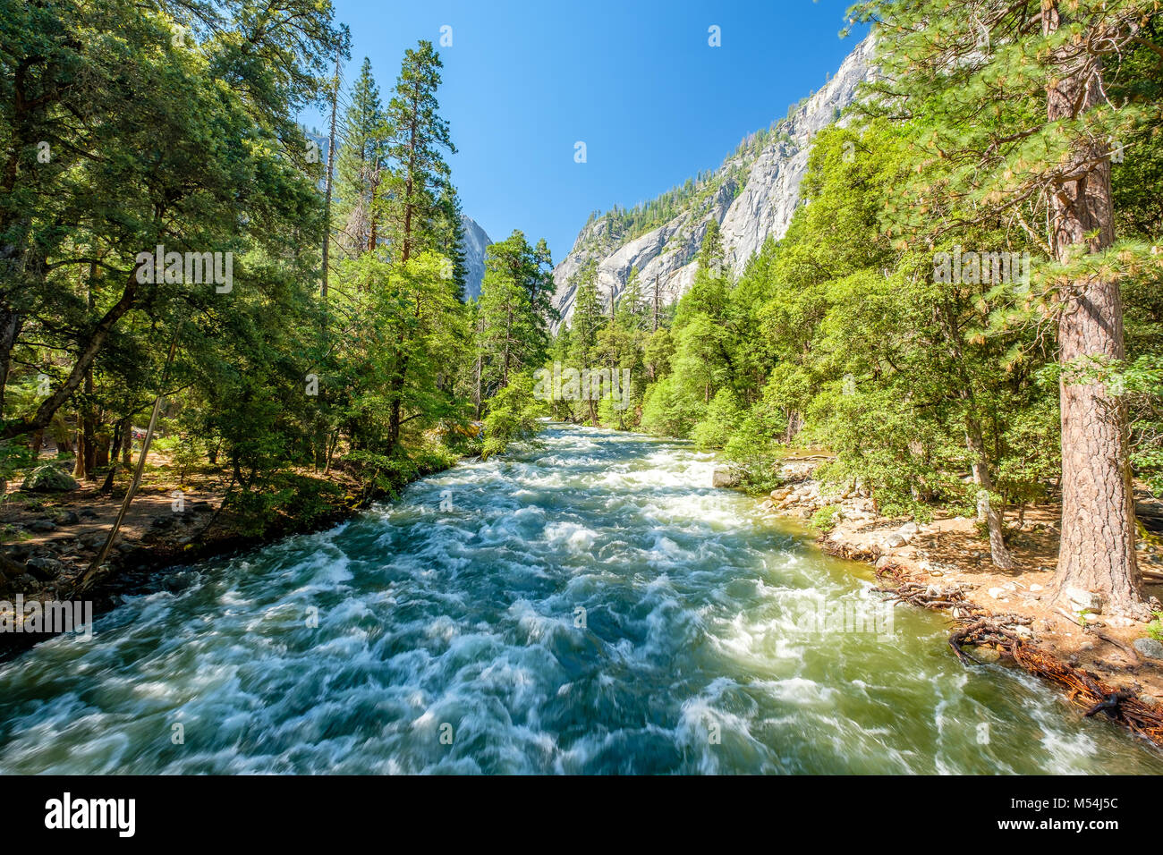 Merced River landscape in Yosemite Stock Photo - Alamy