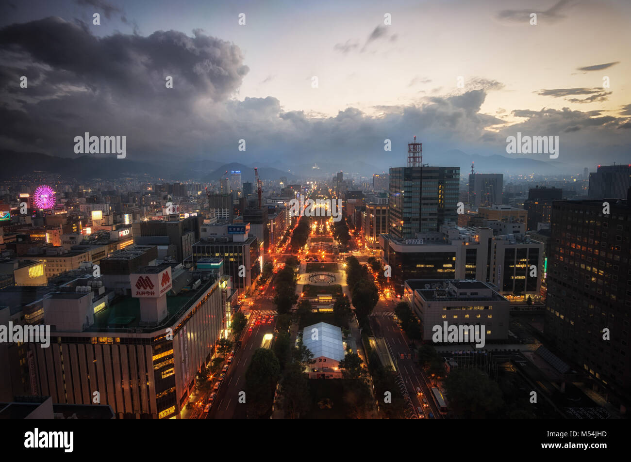 Sapporo night view sapporo tv tower hi-res stock photography and images ...