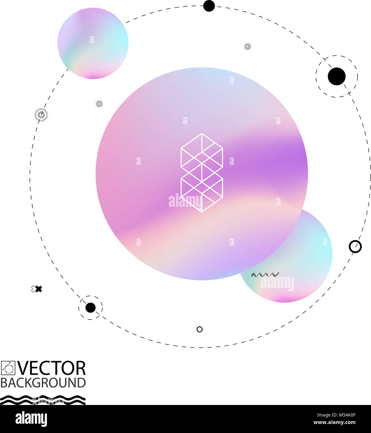 Abstract digital hologram style geometric trendy background. With place ...