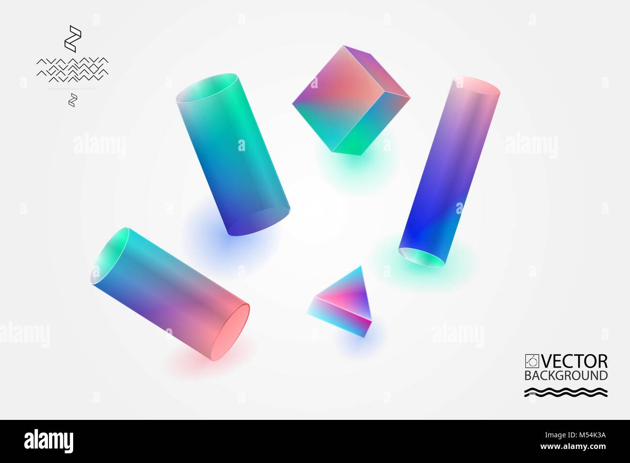 Abstract digital hologram style geometric trendy background. With place ...