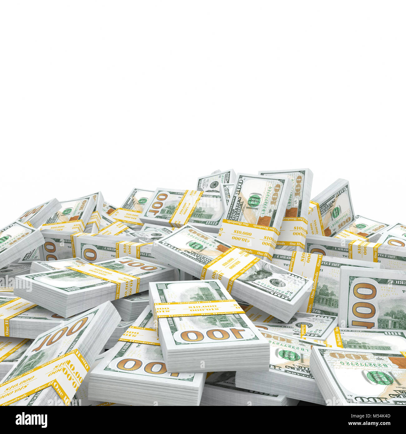 3d rendering lots of packs of US dollars Stock Photo - Alamy