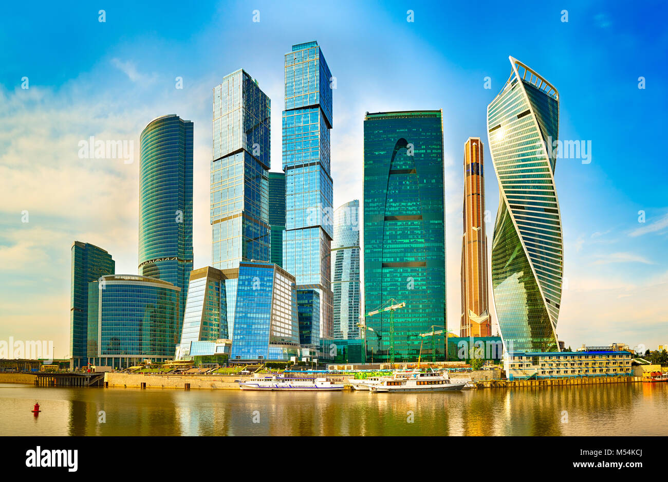 Moscow City skyline . Moscow International Business Centre at day time ...