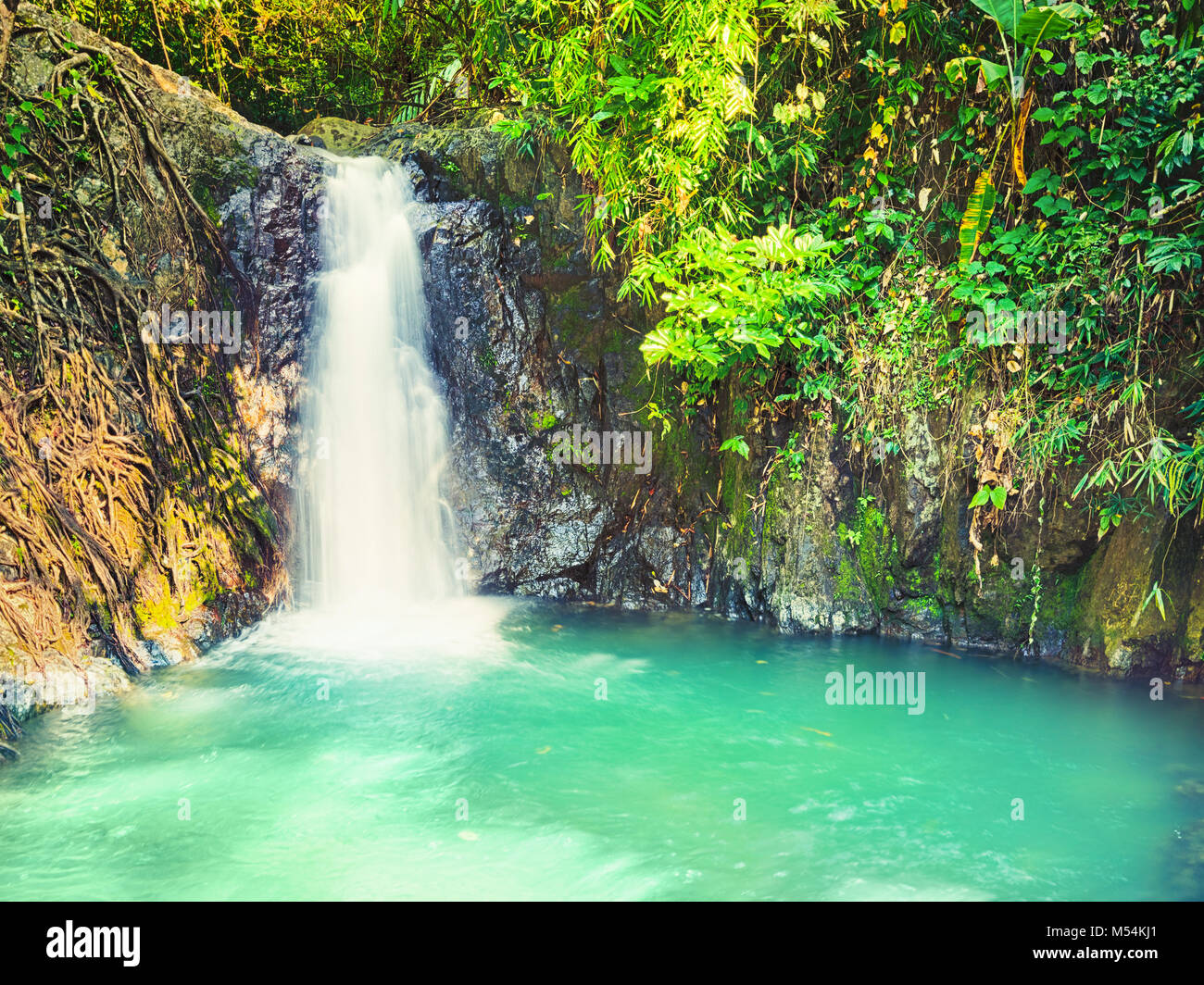 Beautiful Kaeng Nyui Waterfalls. Vang Vieng. Laos landscape Stock Photo ...