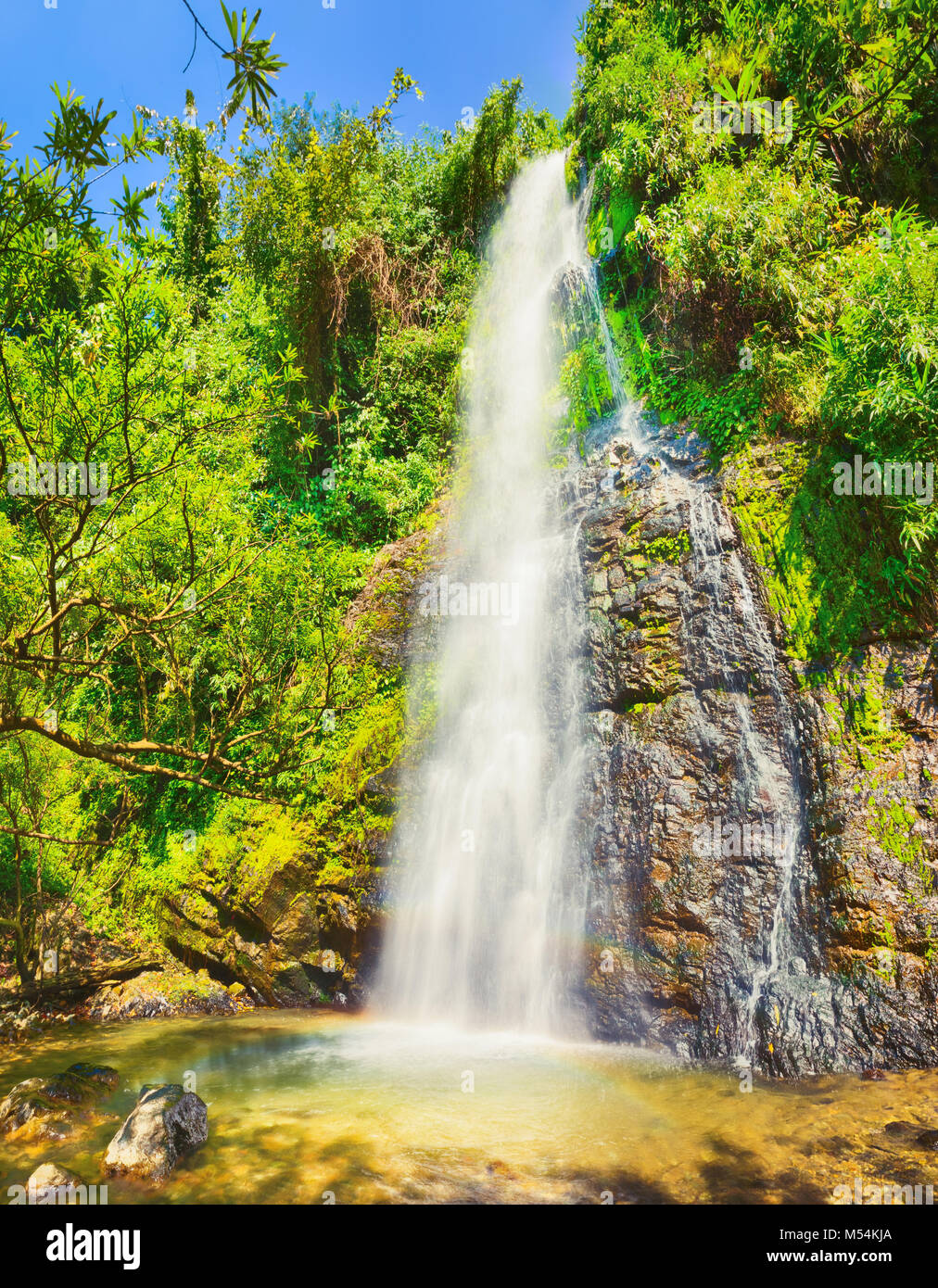 Beautiful Kaeng Nyui Waterfalls. Vang Vieng. Laos landscape Stock Photo ...