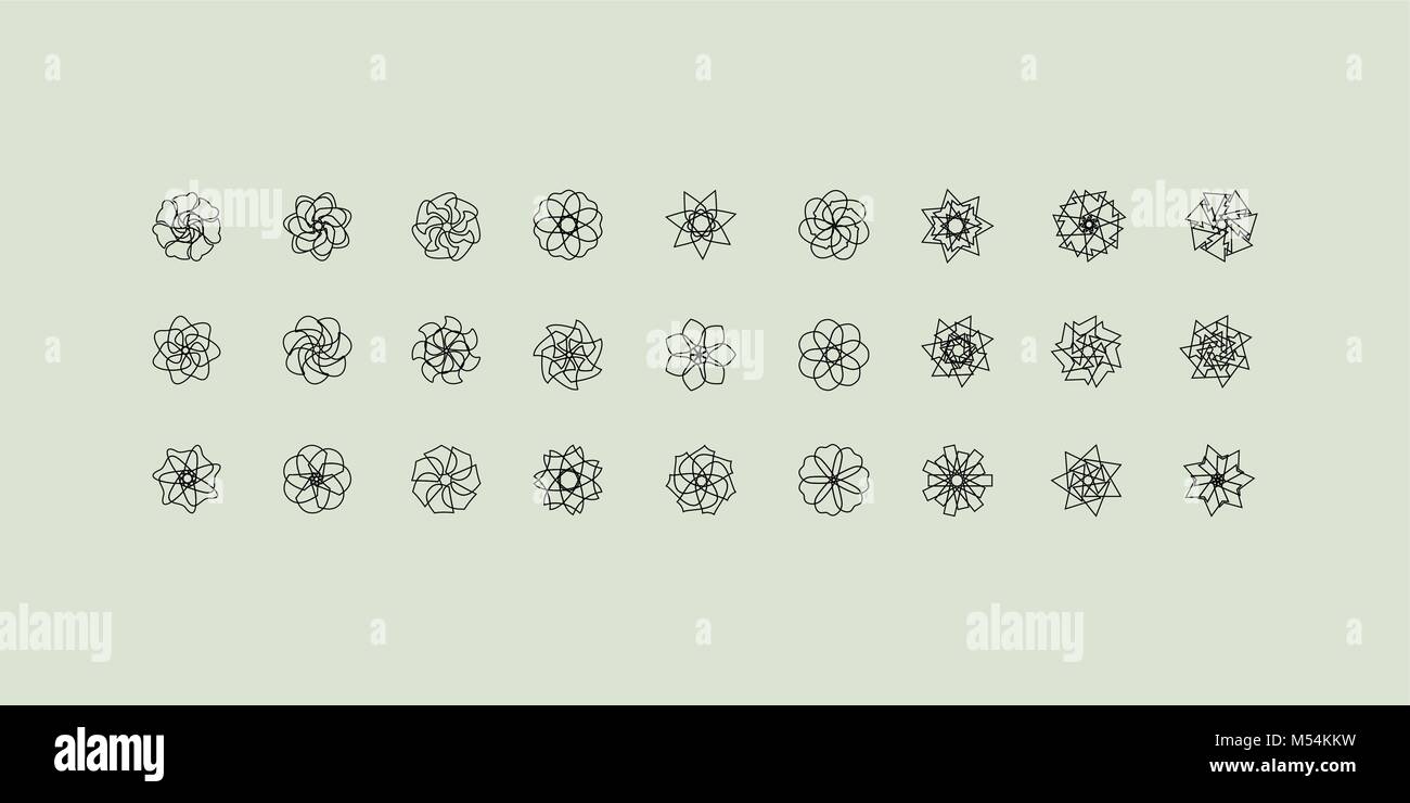 Set of minimal geometric monochrome symbol set shapes. Trendy icons and ...