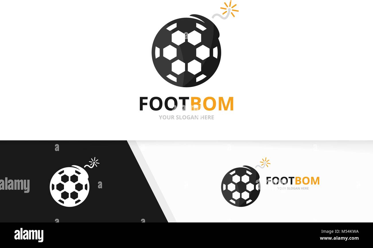 Vector soccer and bomb logo combination. Ball and detonate symbol or ...