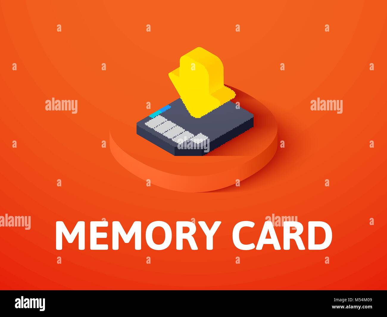 Memory card isometric icon, isolated on color background Stock Vector ...