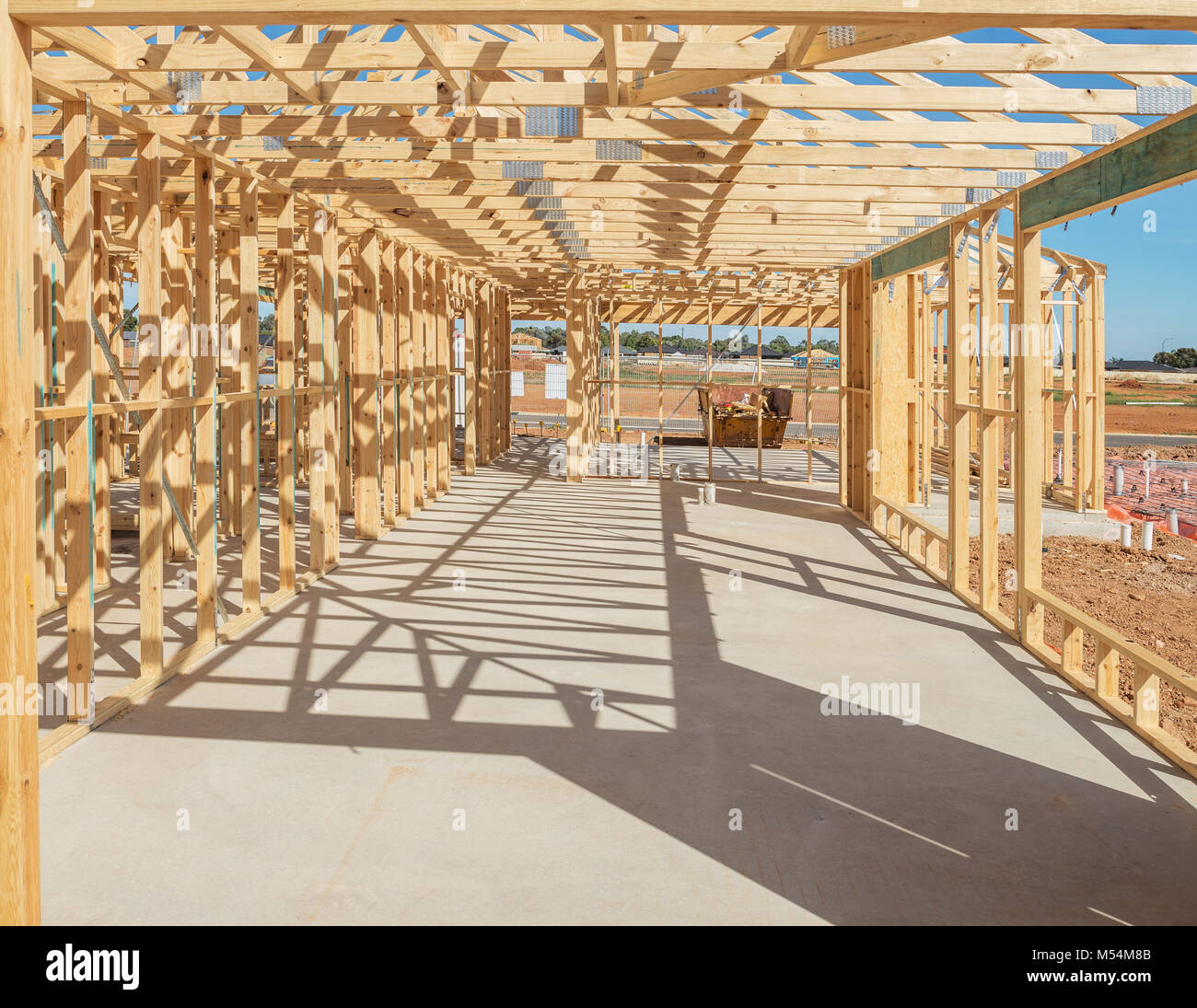 New home construction framing Stock Photo - Alamy