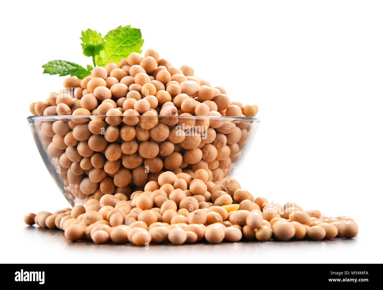 Bowl of soya beans isolated on white background Stock Photo - Alamy