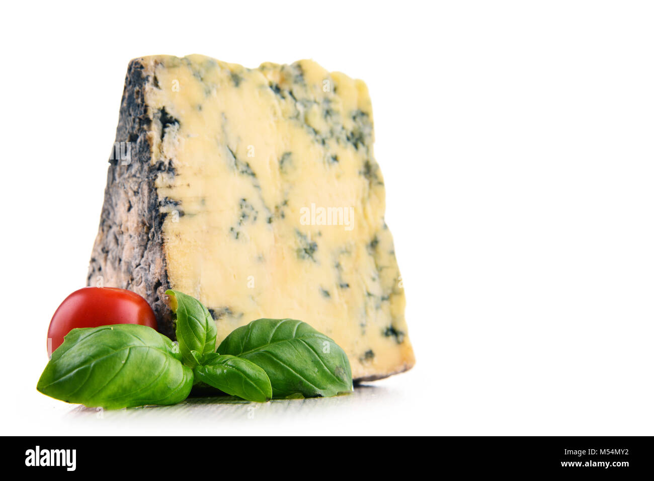 Piece of blue cheese isolated on white background Stock Photo - Alamy