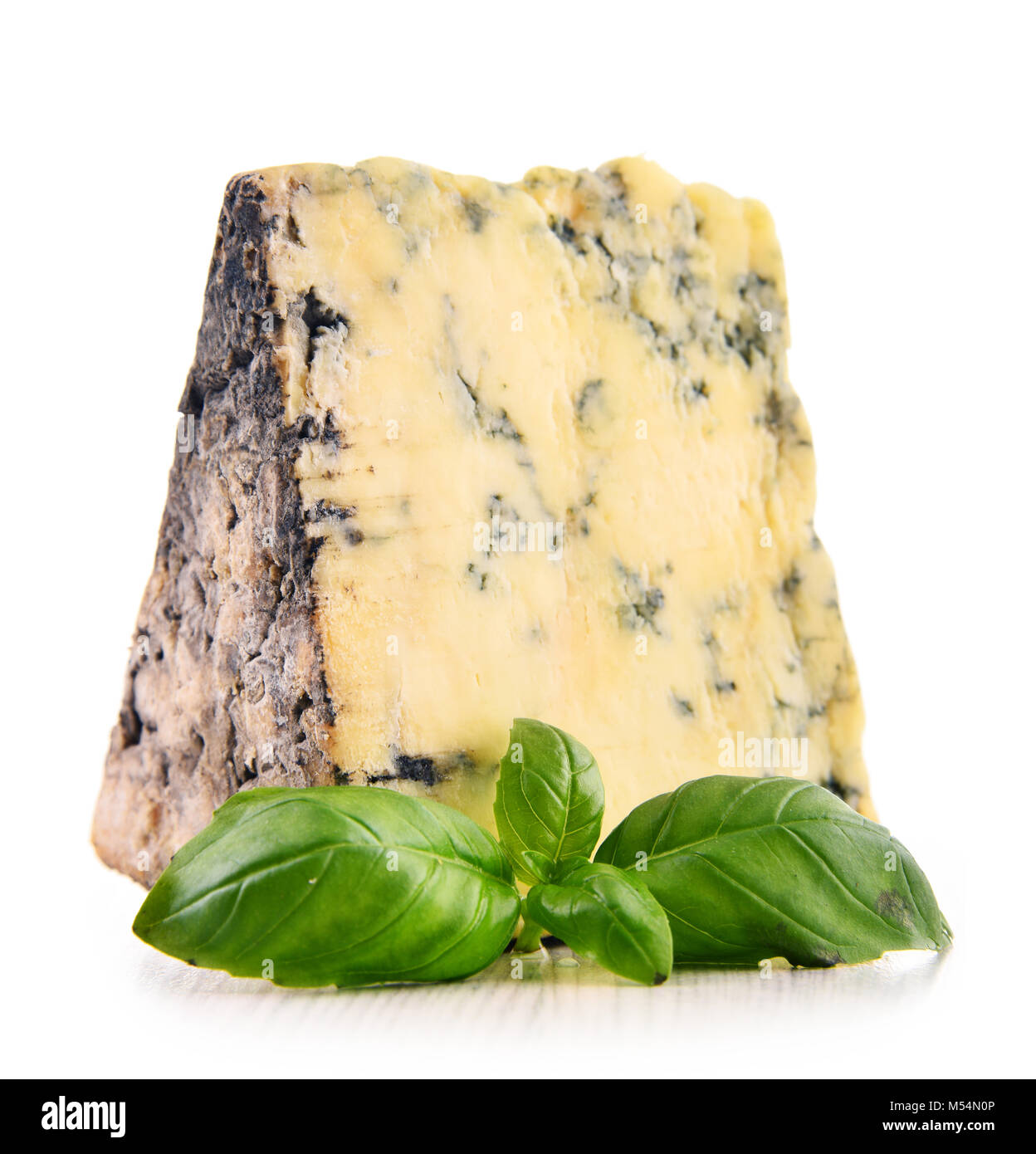 Piece of blue cheese isolated on white background Stock Photo - Alamy