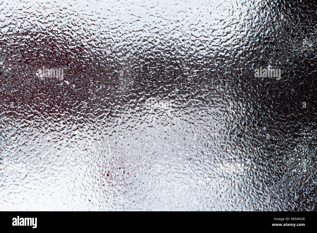 Freezing rain on a window. Silhouettes, shapes of what´s outdoors Stock ...