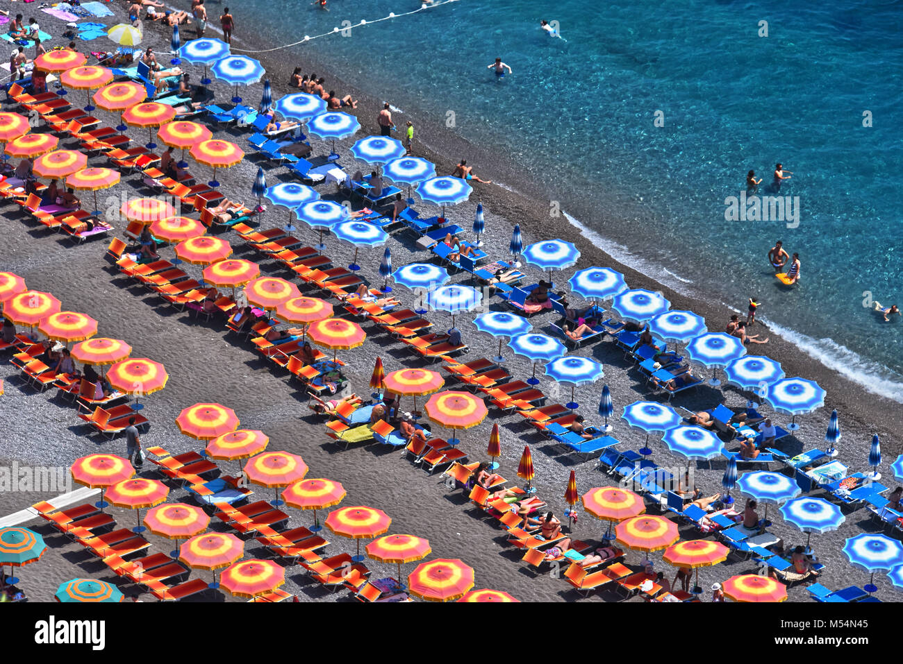 Positano beach sunbathing hi-res stock photography and images - Alamy