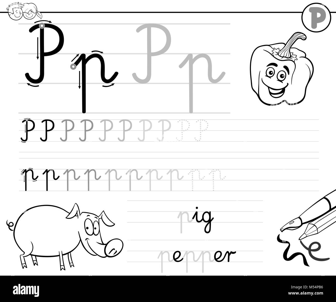 Cartoon letter p Black and White Stock Photos & Images - Alamy