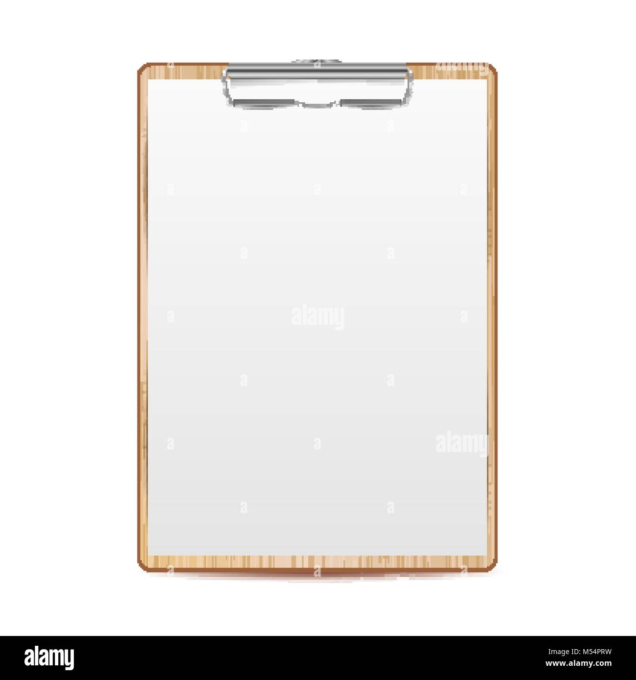 Realistic Clipboard Vector. A4 Size. Top View. Isolated Illustration ...