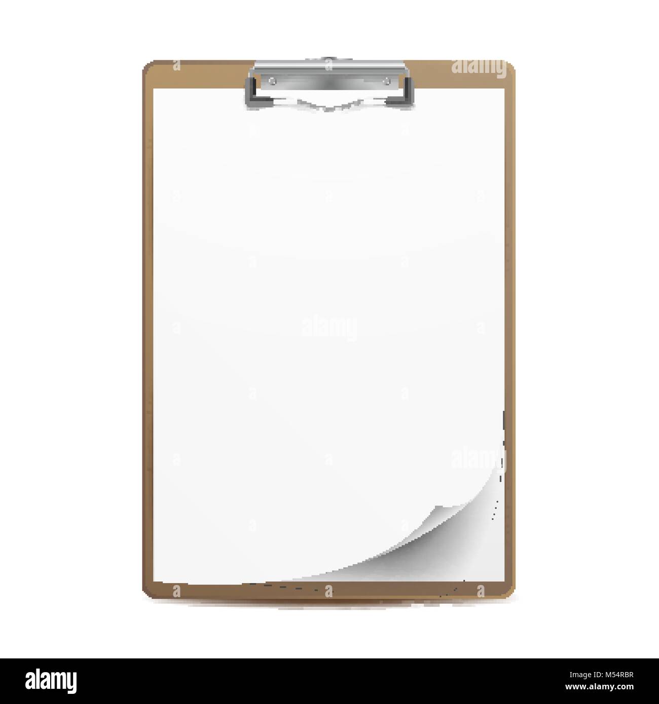 Realistic Clipboard Vector. A4 Size. Top View. Isolated On White ...