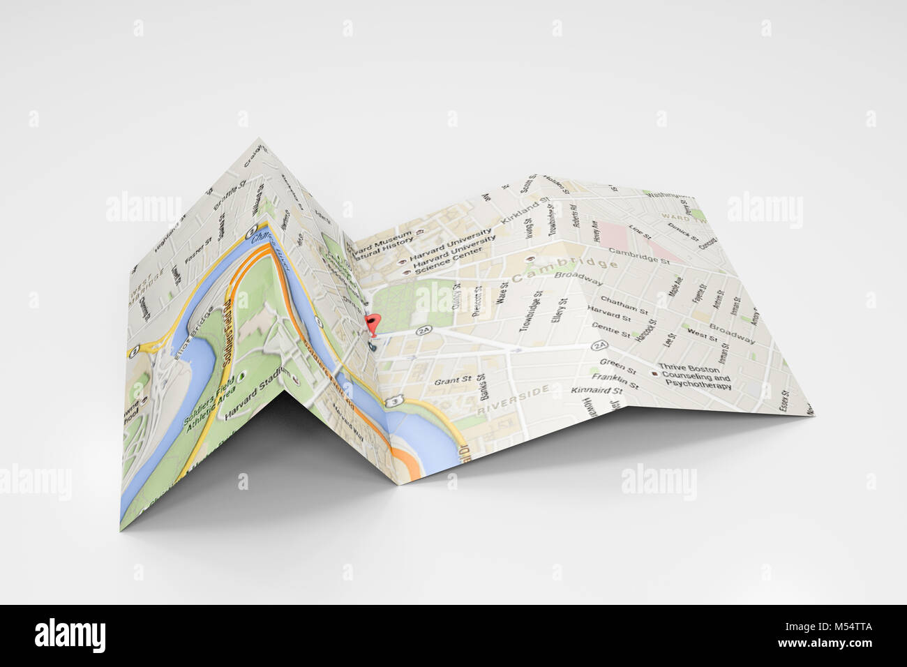 3d illustration of a road map isolated on white background Stock Photo ...