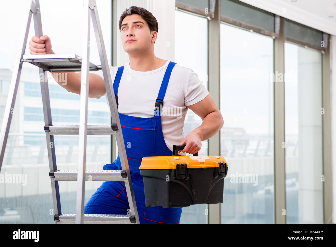 Construction climbing ladder building site hi-res stock photography and ...