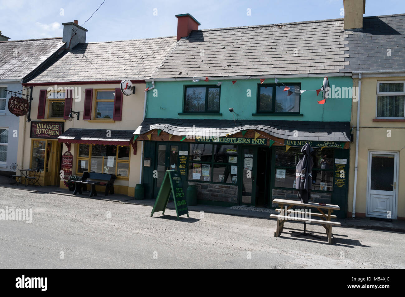 Sneem village on the Ring of Kerry in Southern Ireland. Sneem is a very ...