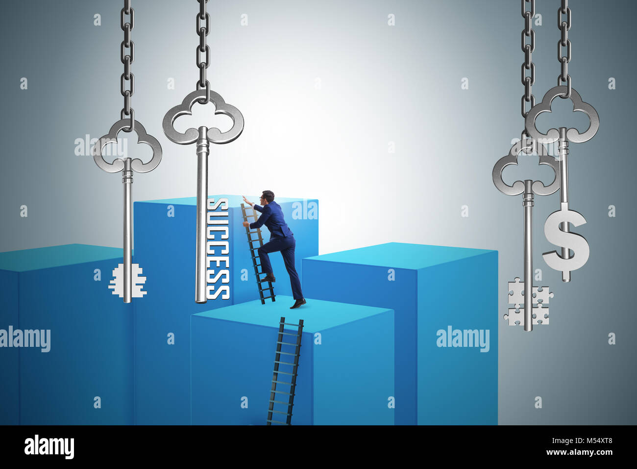 The businessman in key to financial success concept Stock Photo - Alamy