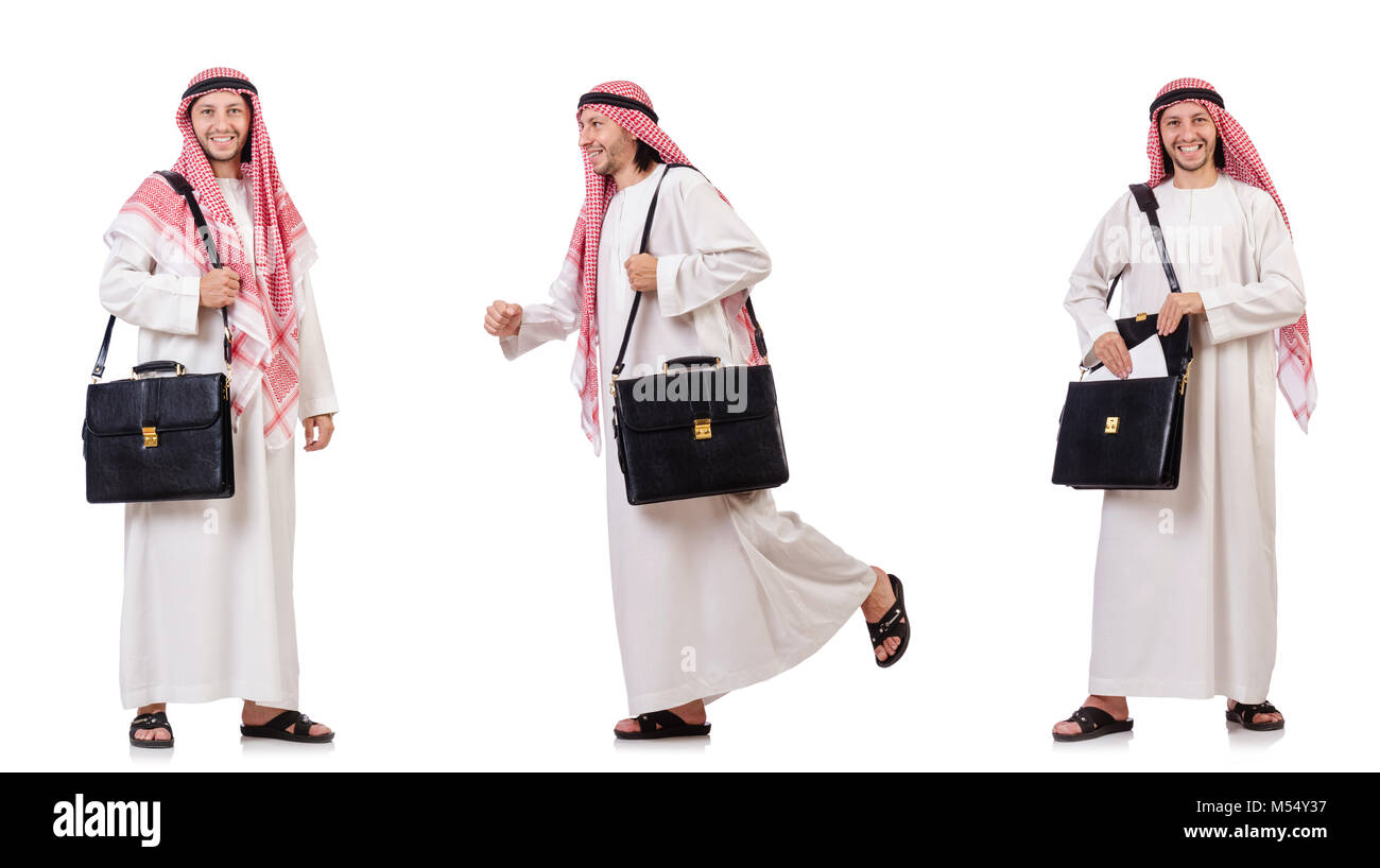 The arab man isolated on white background Stock Photo - Alamy