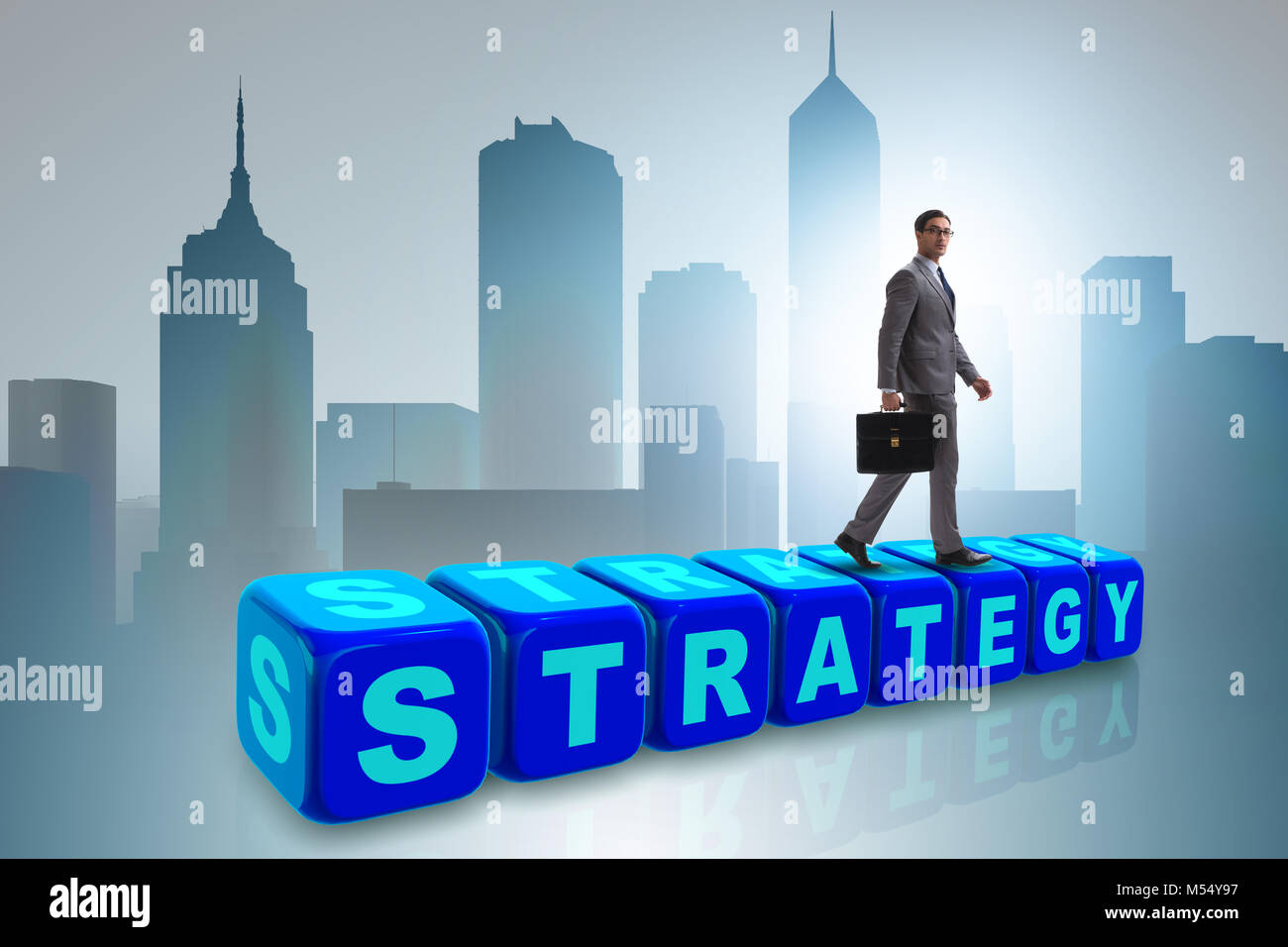 The businessman in strategy business concept Stock Photo - Alamy
