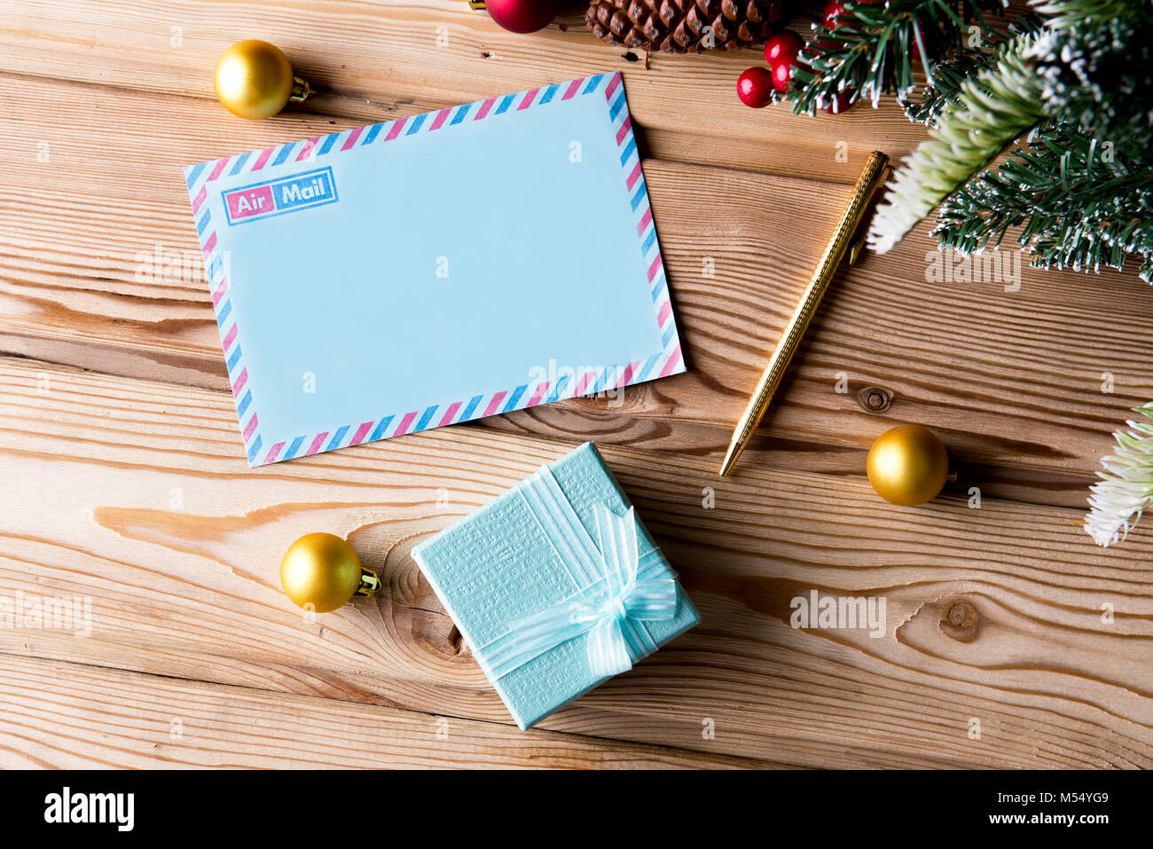 The blank message paper in christmas festive concept Stock Photo - Alamy