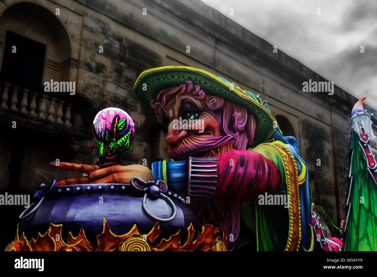 A colorful wizard carnival float in Floriana, Malta Stock Photo - Alamy