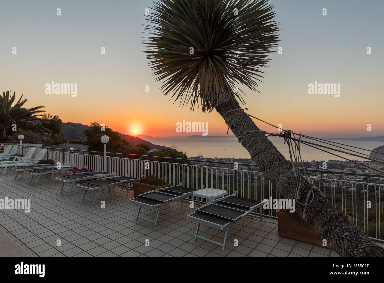 Romantic sunset in the Gulf of Naples. Sorrento. Italy Stock Photo - Alamy