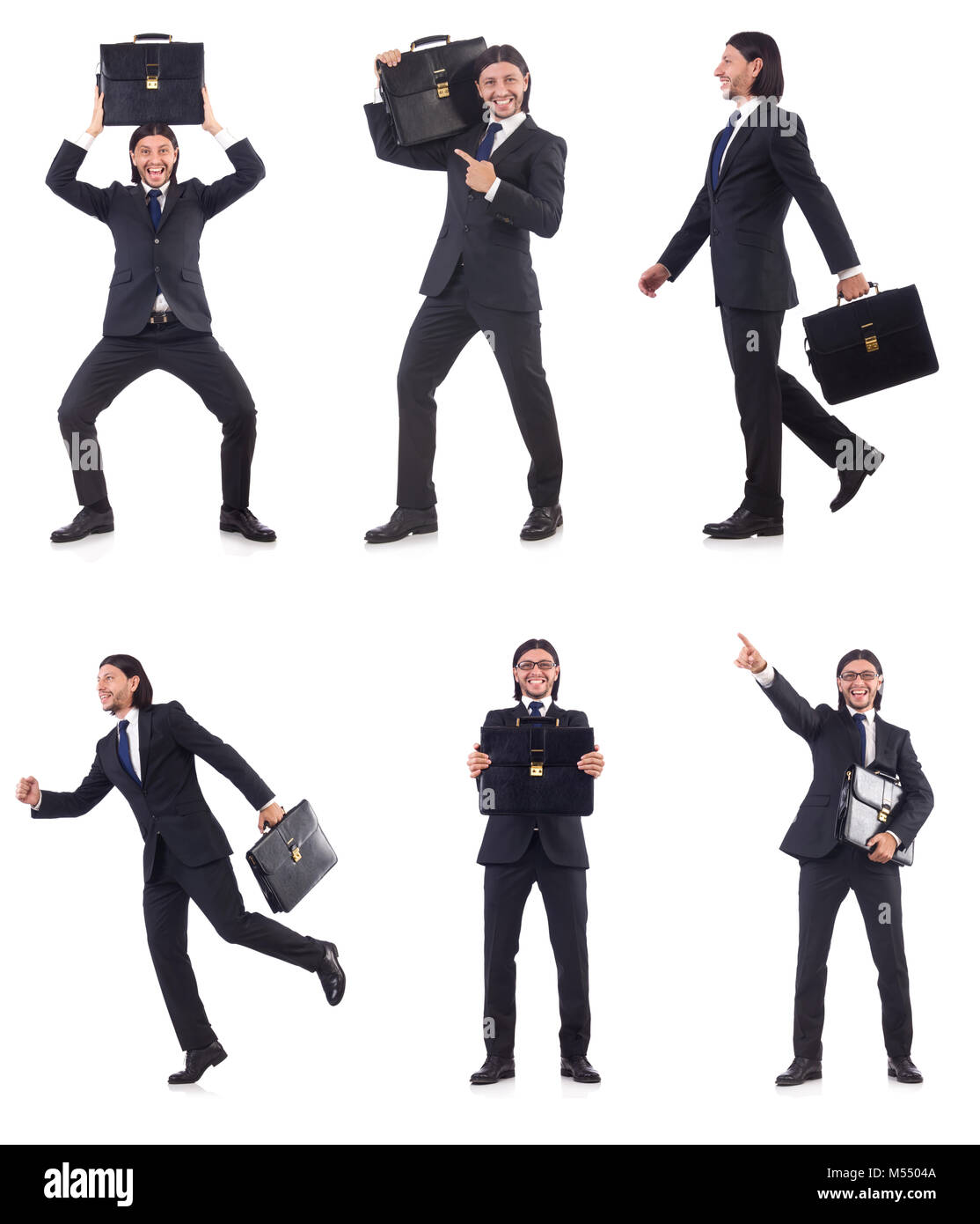 The businessman rushing isolated on the white background Stock Photo ...