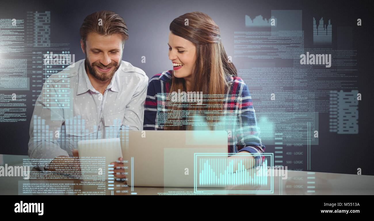 Young business couple working laptop hi-res stock photography and ...