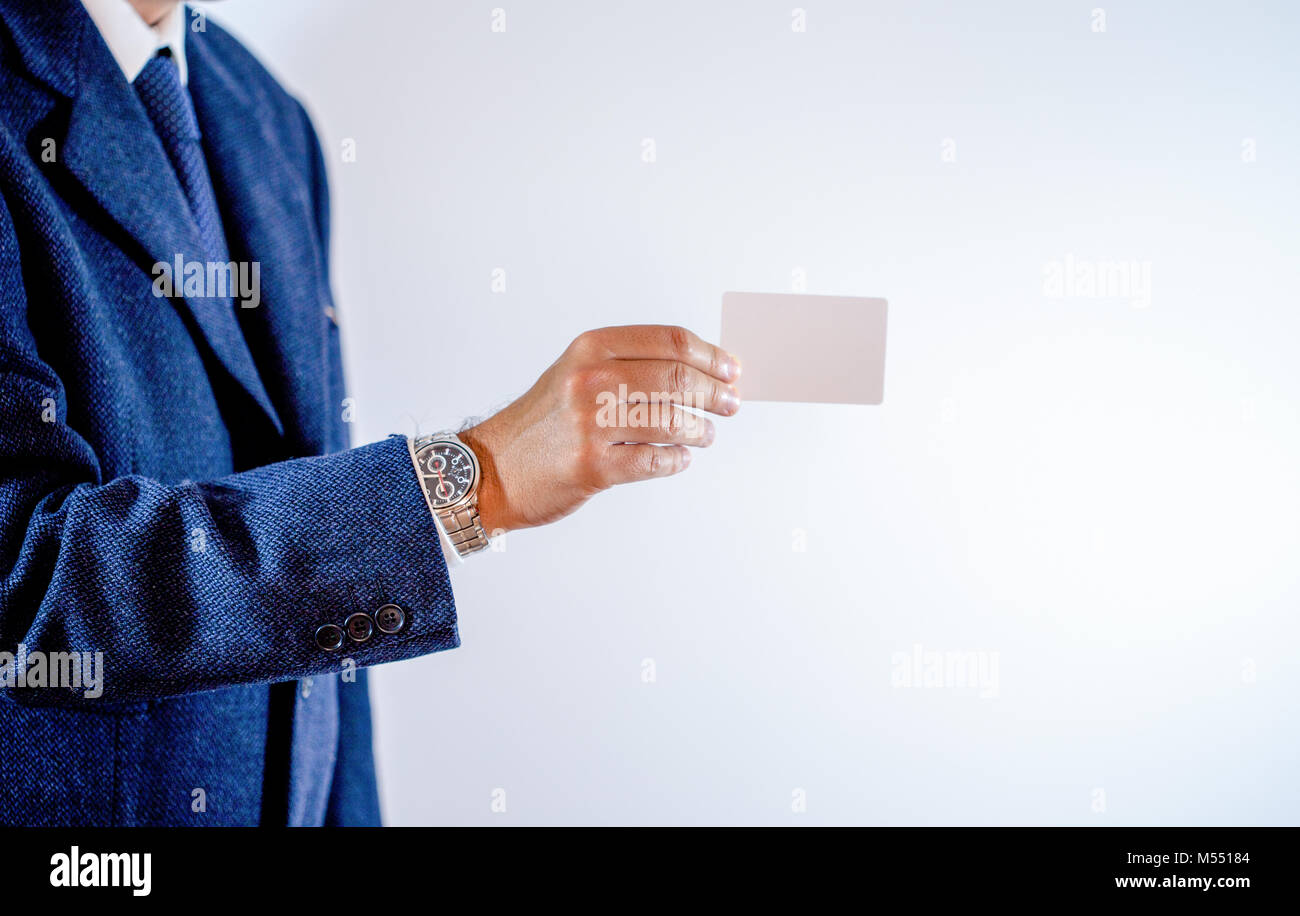 Businessman showing his business card/ man/buisness/ card Stock Photo ...