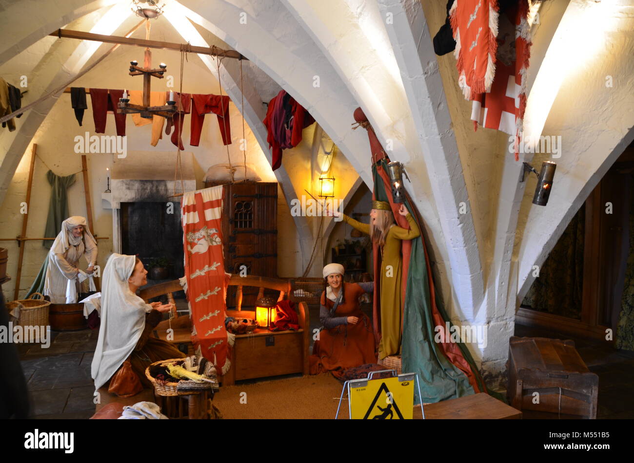 medieval waxwork display historic warwick castle warwickshire UK Stock ...