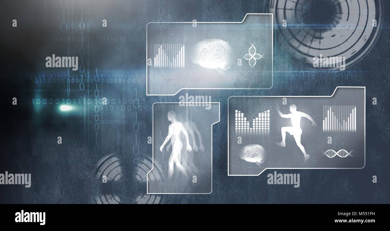 Human health and fitness interface and technology background Stock ...