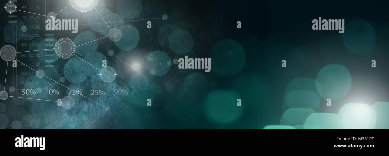 Interface overlay of connection statistics graphics with sparkling ...