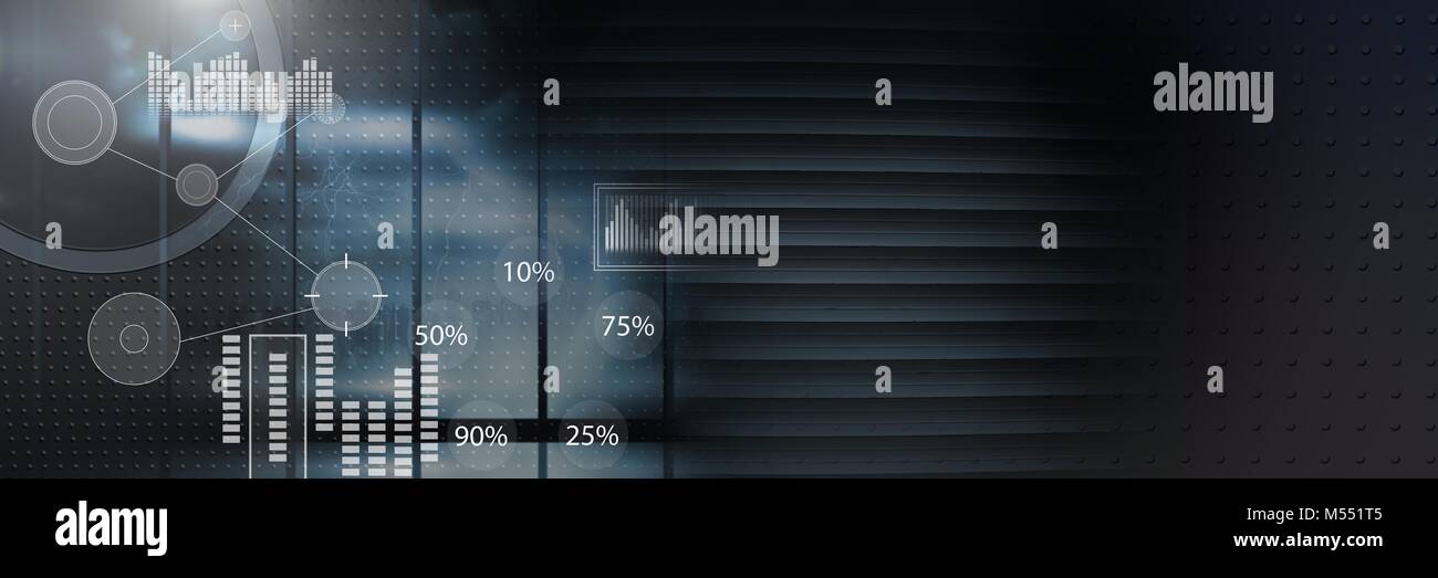Interface overlay of connection statistics graphics with ridged dark ...