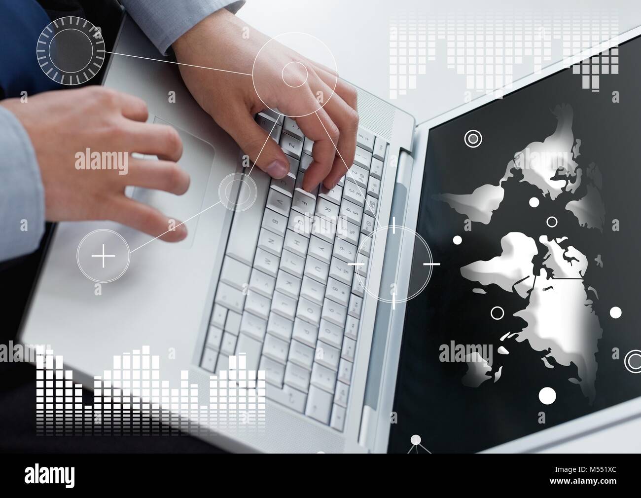 Business overlay interface hands hi-res stock photography and images ...