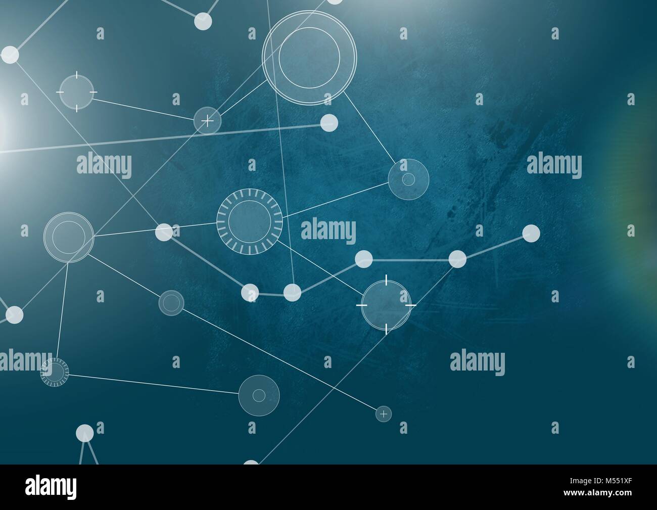 Interface overlay of connection statistics graphics with blue ...