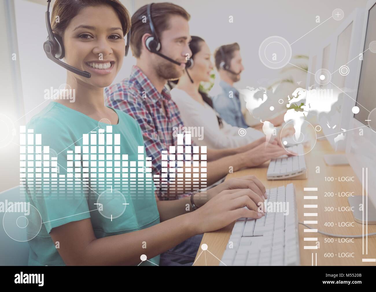 Indian Call Center Computers High Resolution Stock Photography and ...