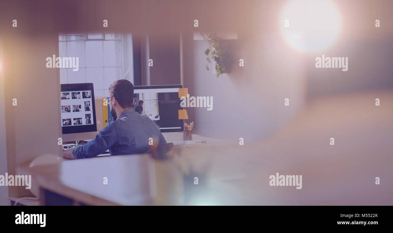 3d man sitting table working hi-res stock photography and images - Alamy