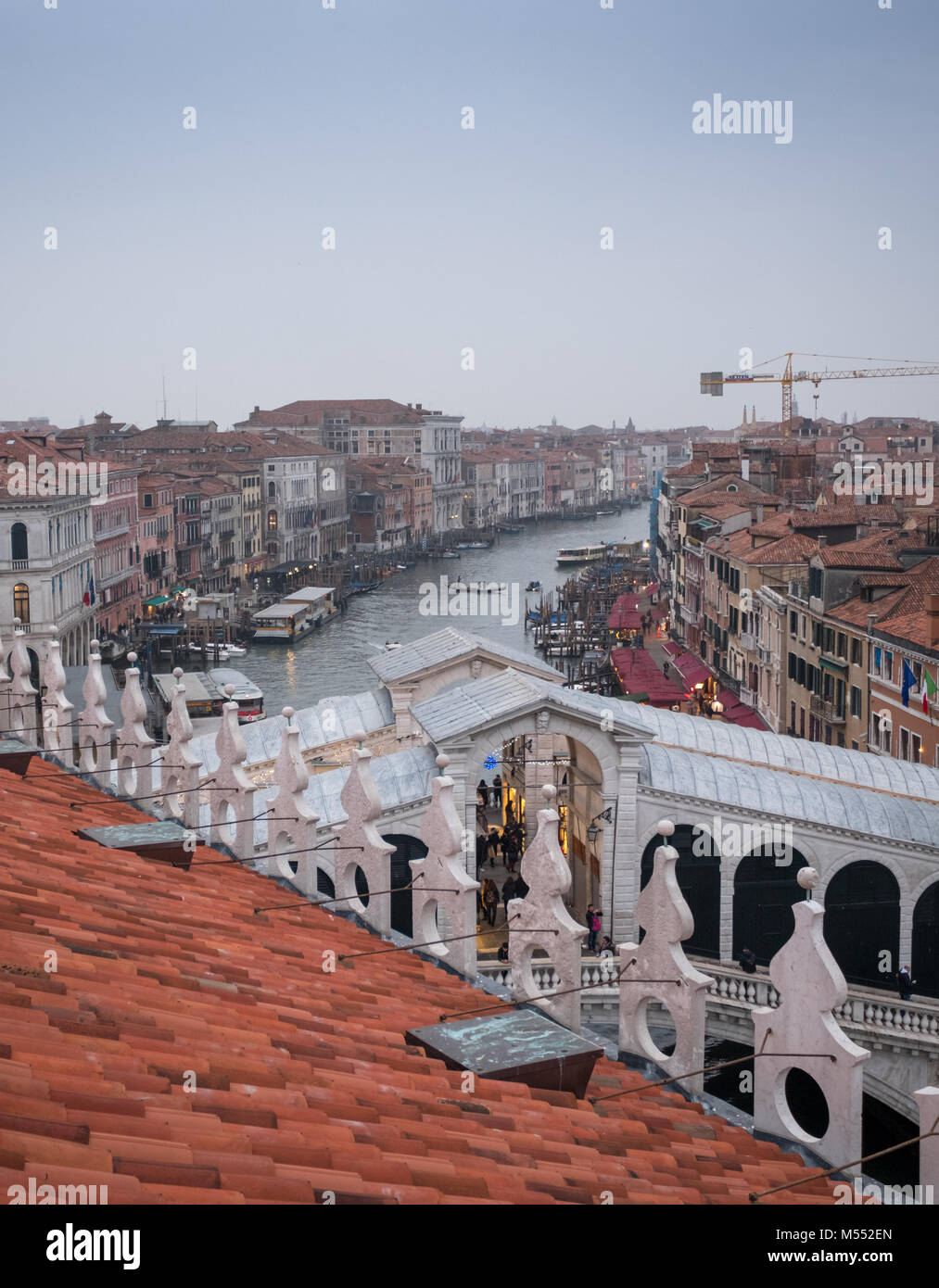 Bird's eye view of the Grand Canal, taken from the rooftop of the T ...