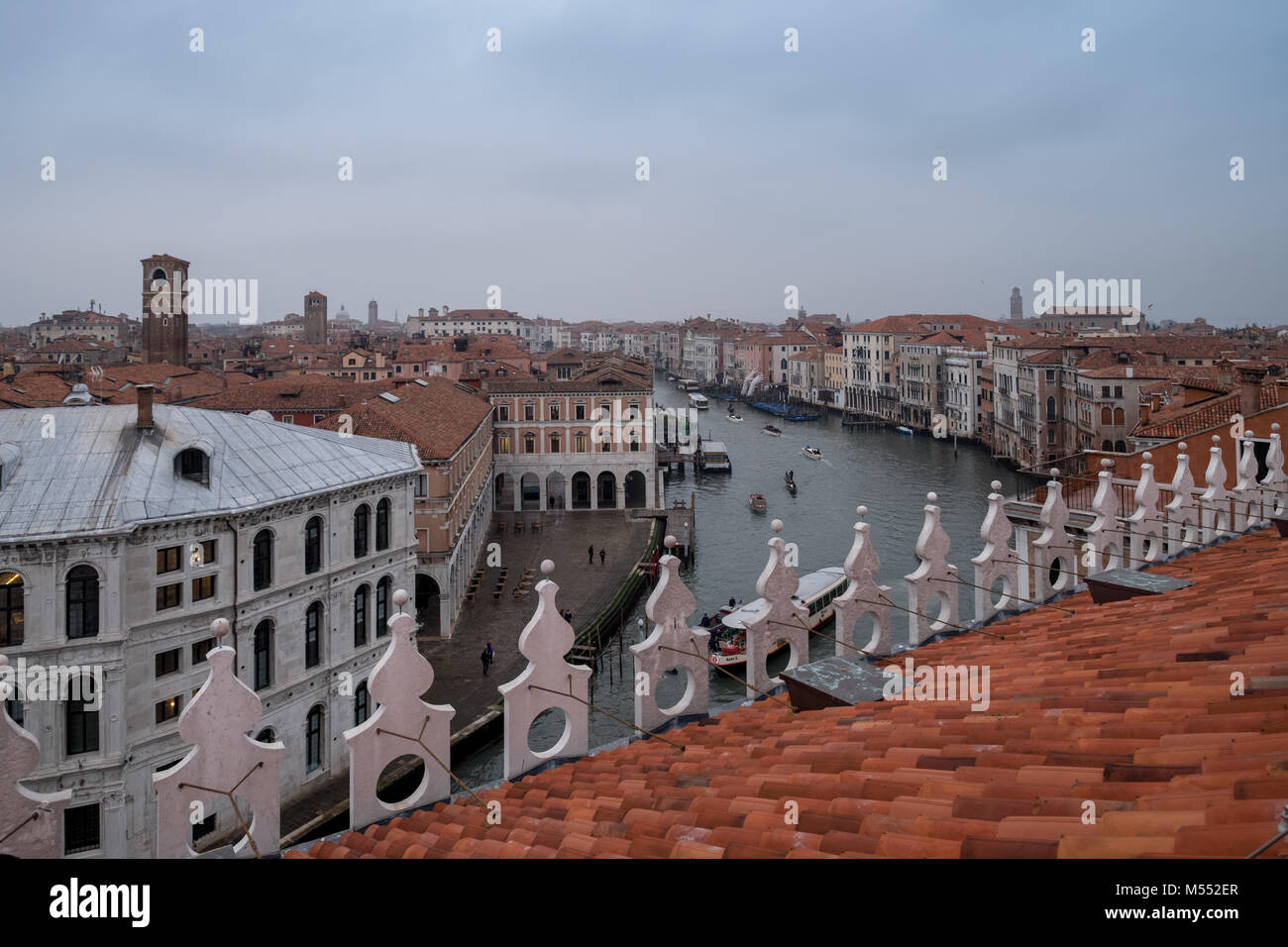 Bird's eye view of the Grand Canal, taken from the rooftop of the T ...