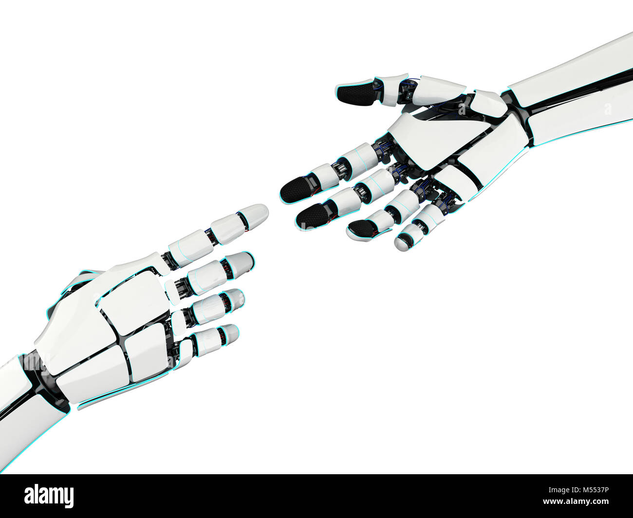 3d rendering two hands of a robot Stock Photo - Alamy